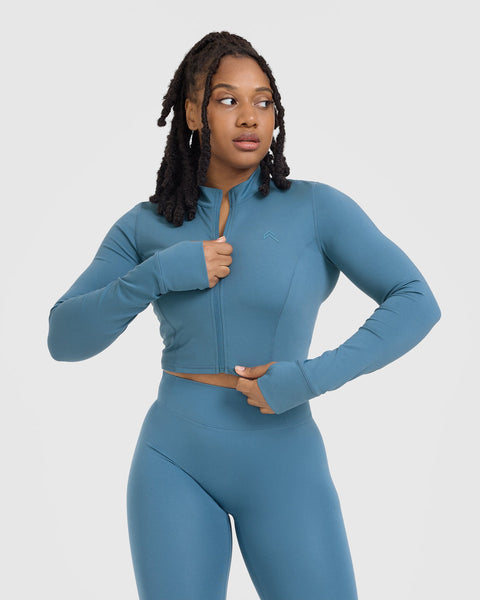 Oner Active Crop Jacket - Moonstone Blue | Oner Active UK