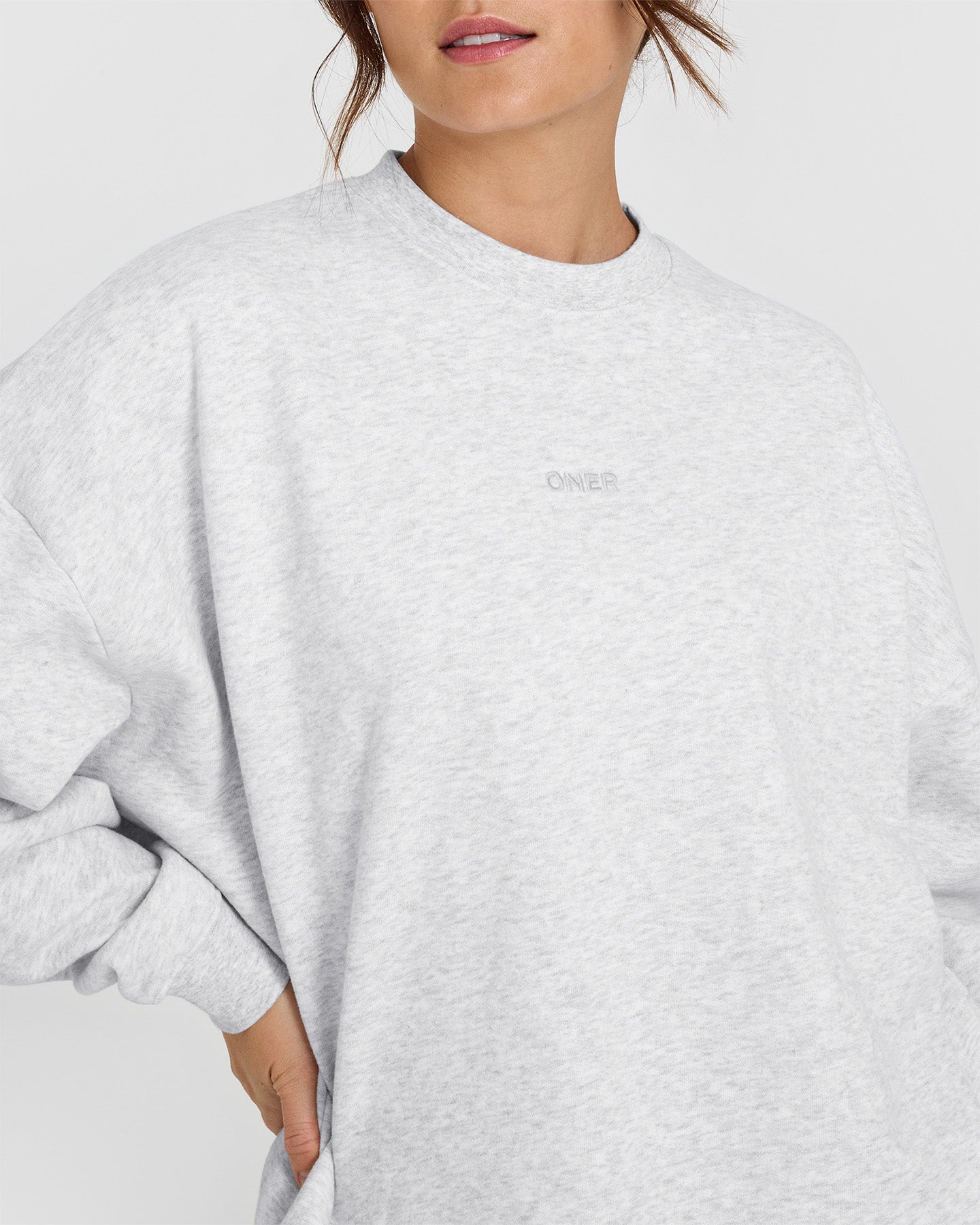 Mid Weight Sweatshirt - Light Grey Marl | Oner Active UK