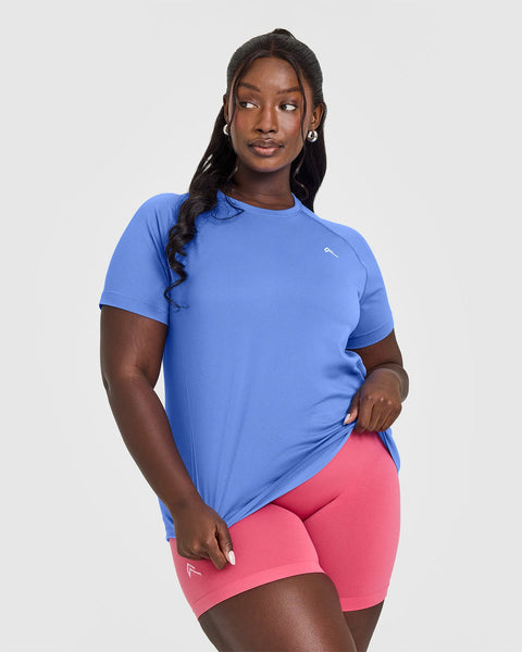 Women's Seamless Loose Gym Top Blue | Oner Active UK