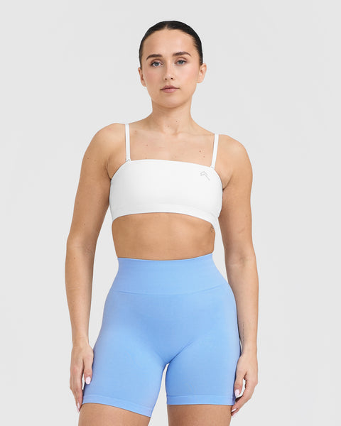 White Bandeau Bralette Removable Bra Pads Oner Active Uk