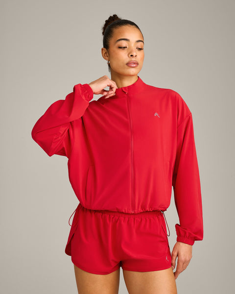 AirMove Jacket with Reflective Logo in Fiery Red | Oner Active UK