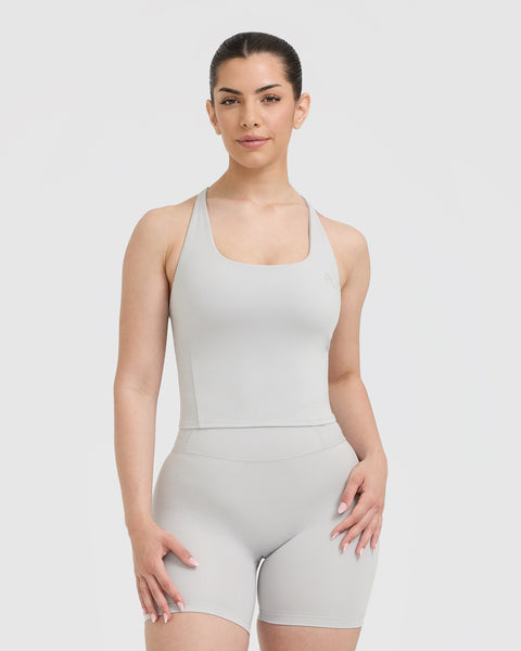 Grey Square Neck Top Women's - Mid Lenght | Oner Active UK