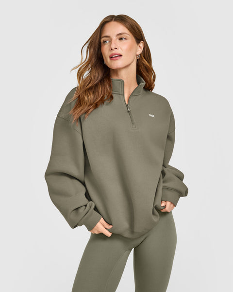 Foundations 1/4 Zip Sweatshirt in Alpine Green | Oner Active UK