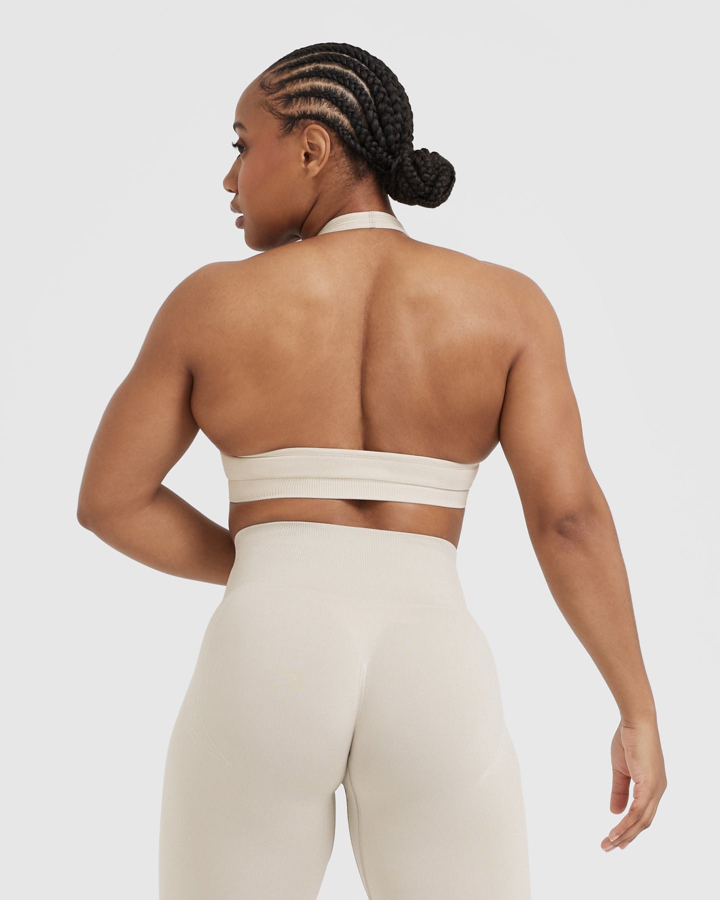 Classic Seamless 2 0 Halter Neck Bralette Sand Marl Oner Active Uk
