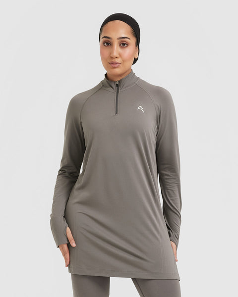 Longline Top Women's - Ash Grey Longsleeve | Oner Active UK