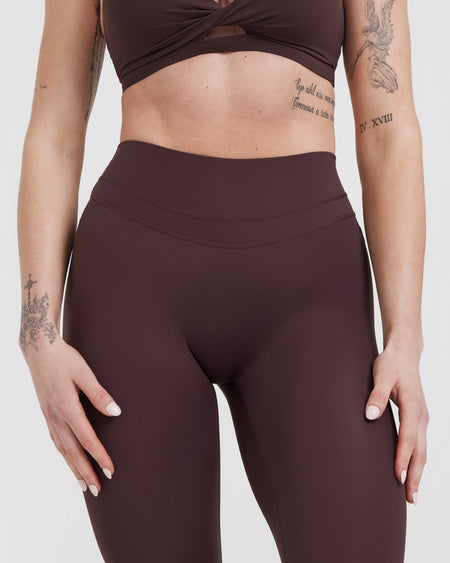High Waisted Compression Leggings - Plum Brown | Oner Active UK